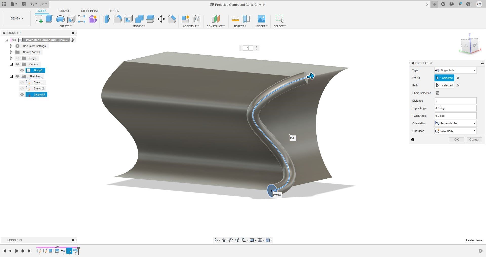 Projected Compound Curves in Fusion 360 - Asher Winn